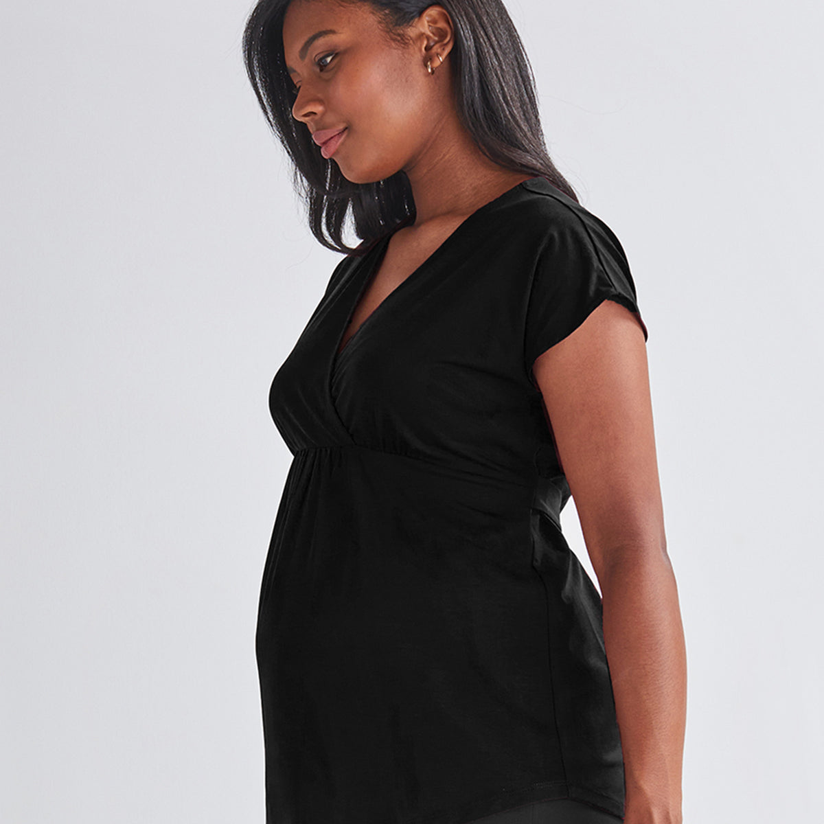 Bree Crossover Short Sleeve Red Maternity Work Top – Angel Maternity USA
