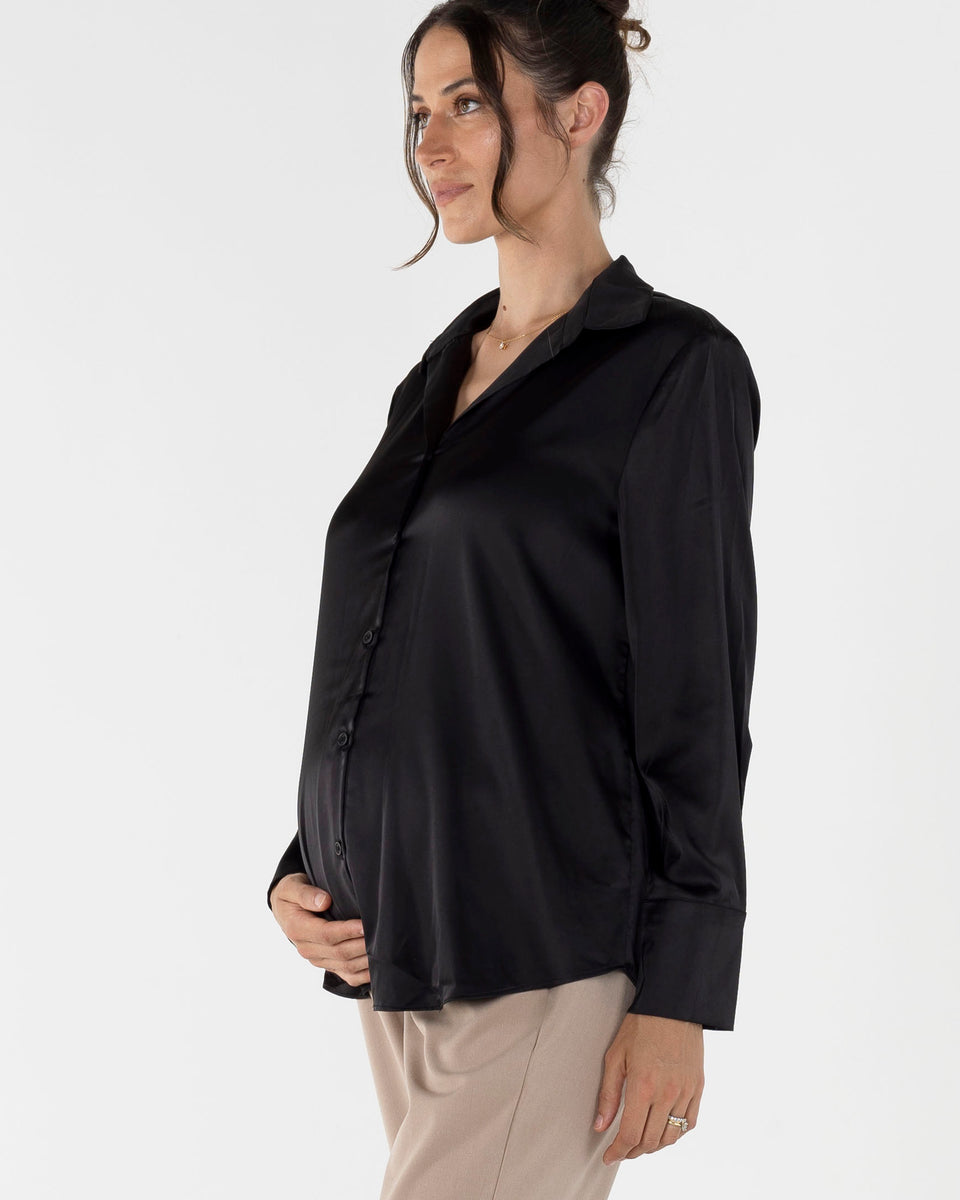 Maternity Black Work Shirt Professional Style for Expectant Mothers ...