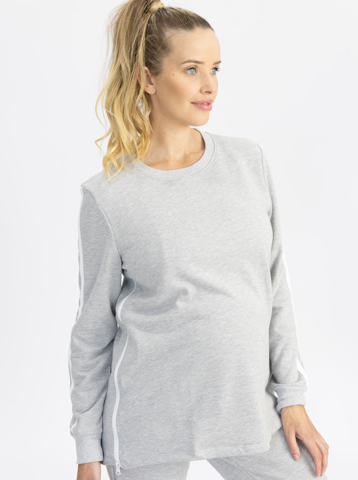 Maternity Cotton Sweatshirt in Grey – Angel Maternity USA